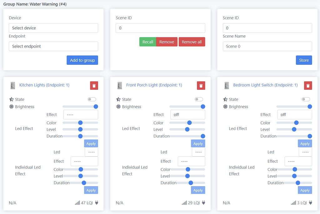 Controlling LED effect on a group of Blue dimmers from HA/Z2M ...
